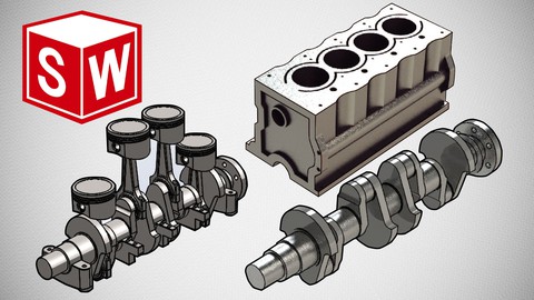 Solidworks - Motor de 4 Cilindros - Learning Course